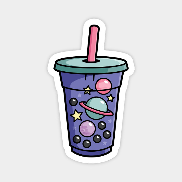 Kawaii Bubble Tea in Space - Bubble Tea - Magnet | TeePublic