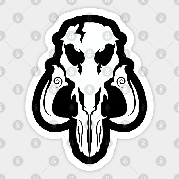 Mando Mythosaur Skull White - Mandalorian Skull - Sticker | TeePublic