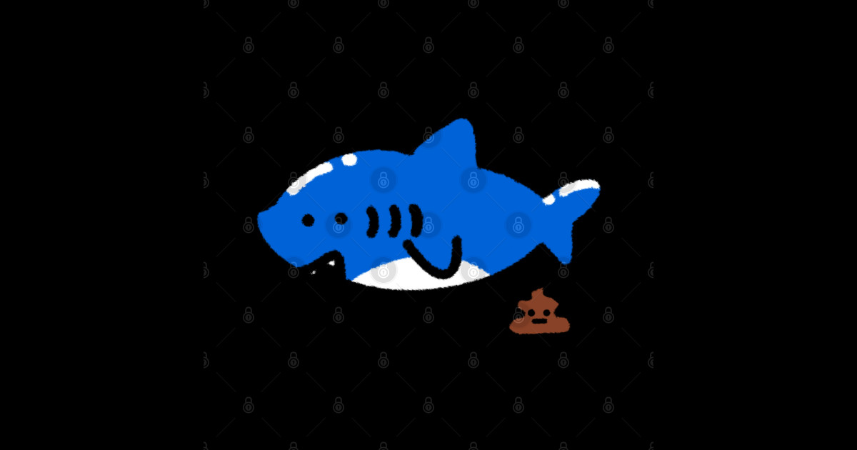 Baby Shark with poop - Shark - Sticker | TeePublic