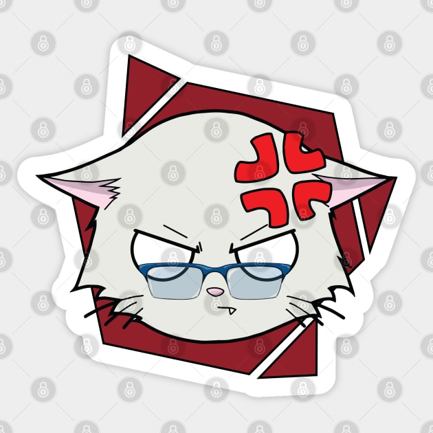 The Angry Cat - Angry - Sticker | TeePublic