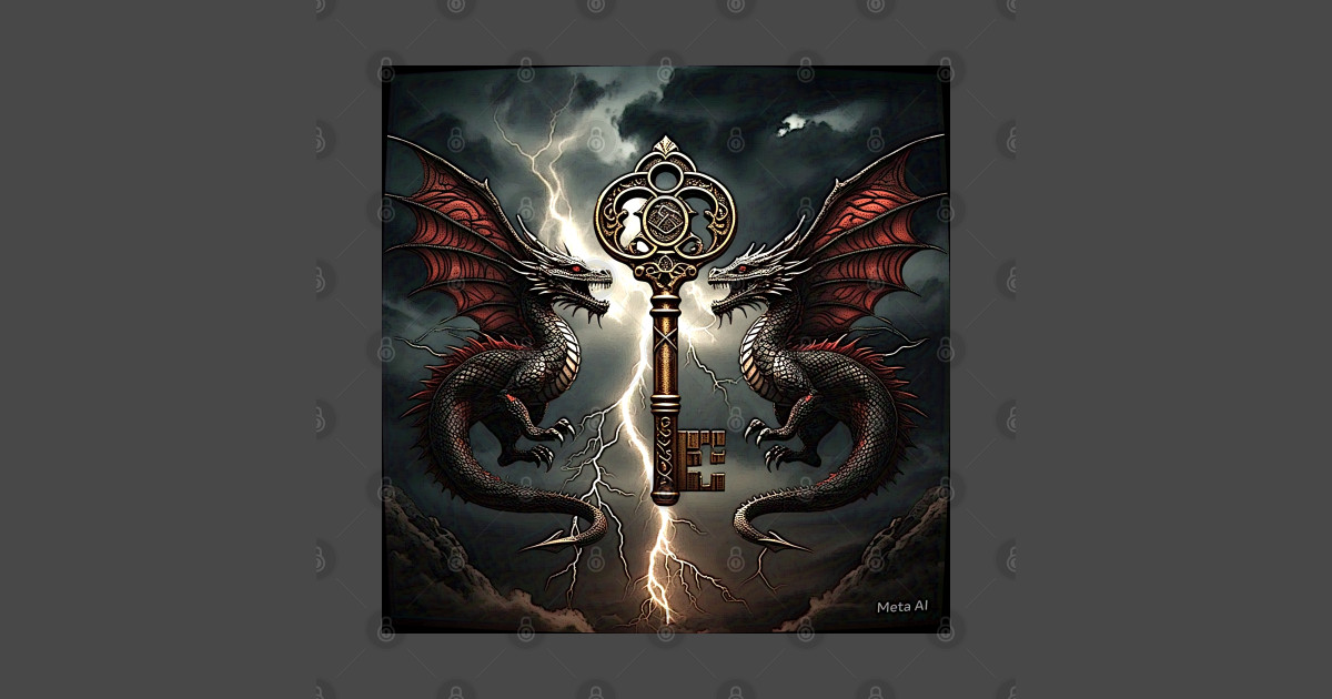 dragons and keys 2025 tileartwork - Dragons And Keys - T-Shirt | TeePublic