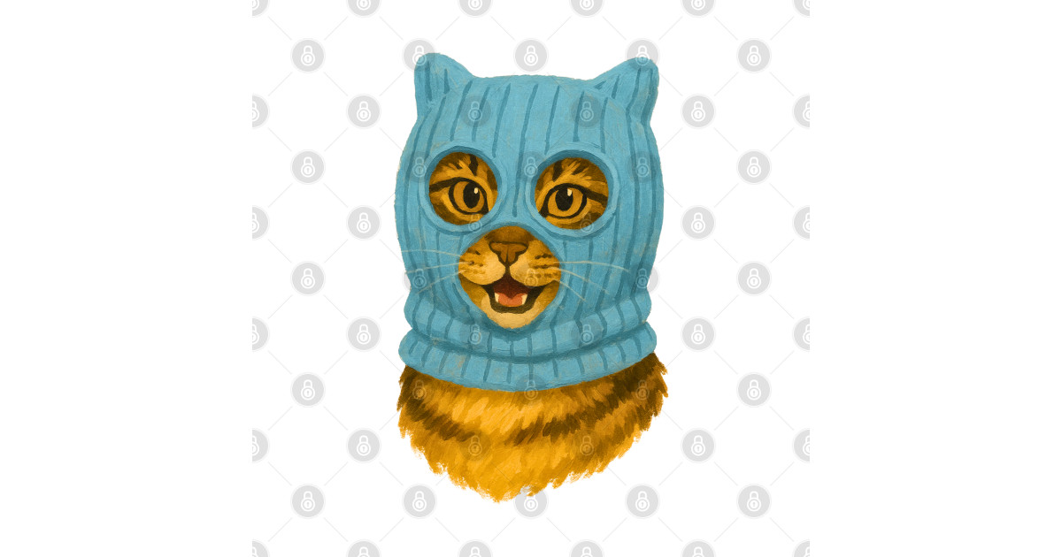 Happy Balaclava Cat - Cat - T-Shirt | TeePublic