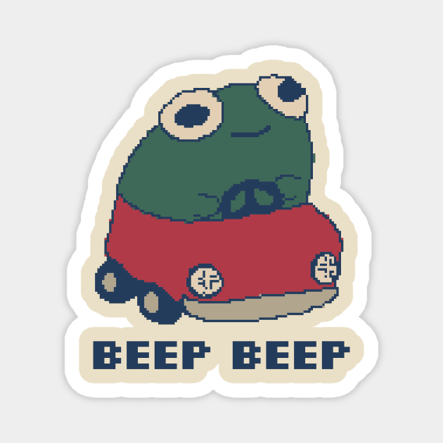 Beep Beep Froggie 80s Pixel Art - Beep Beep - Magnet | TeePublic