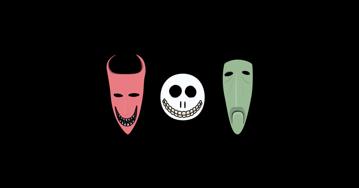Lock, Shock and Barrel Masks - Nightmare Before Christmas - Sticker ...