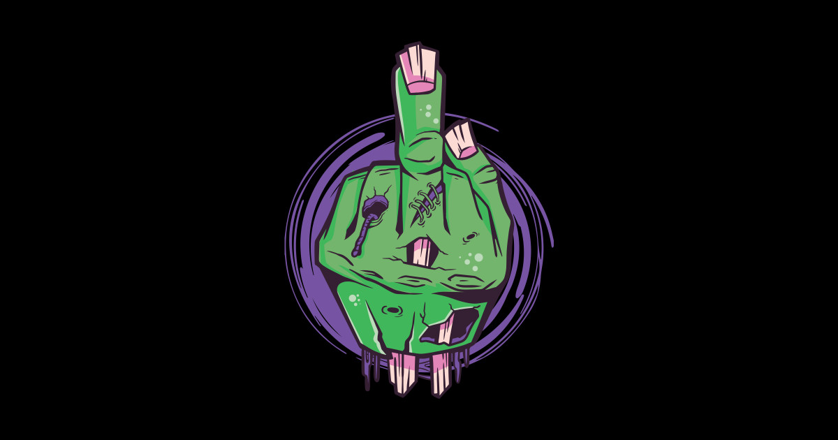 Gnarly Zombie Middle Finger - Zombie Middle Finger - Magnet | TeePublic