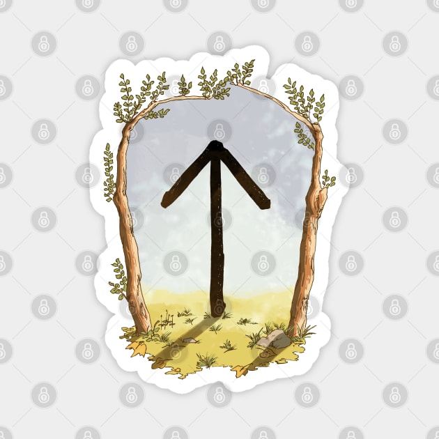 rune tiwaz - magical symbol - Tiwaz - Magnet | TeePublic