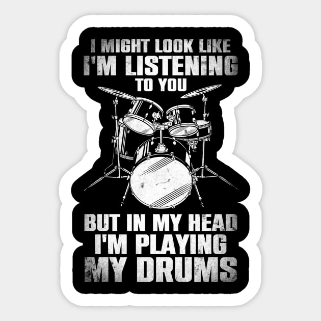 Drummer Art For Drum Player - Funny Drummer Art - Sticker | TeePublic