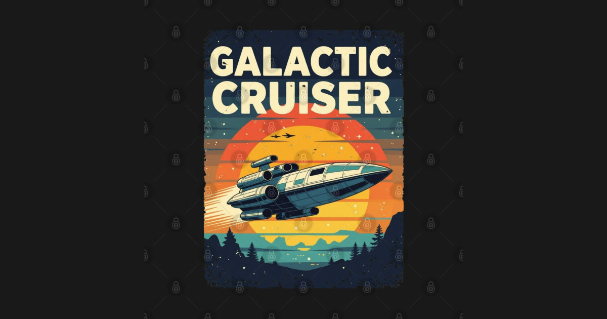 Retro 80s Galactic Cruiser Sci-Fi Poster - Sci Fi - T-Shirt | TeePublic