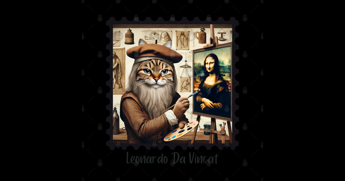 Leonardo Da Vincat - Da Vinci - Sticker | TeePublic