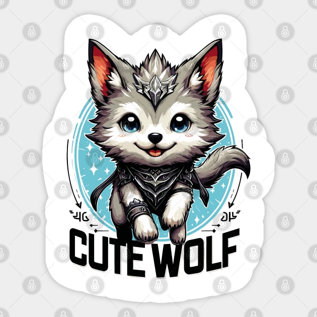 Cute Baby Wolf - Wolf - Sticker | TeePublic