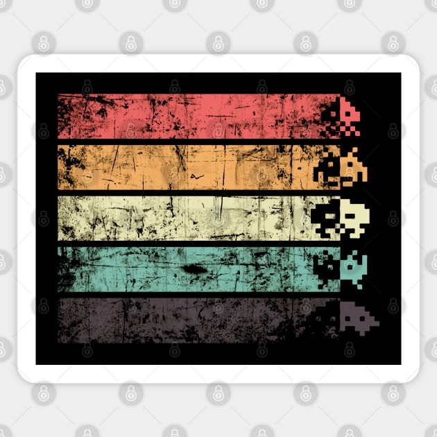 faded vintage space invaders - Space - Sticker | TeePublic