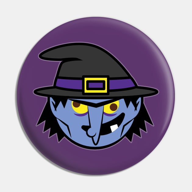 Witch Emoji Halloween Pin Teepublic