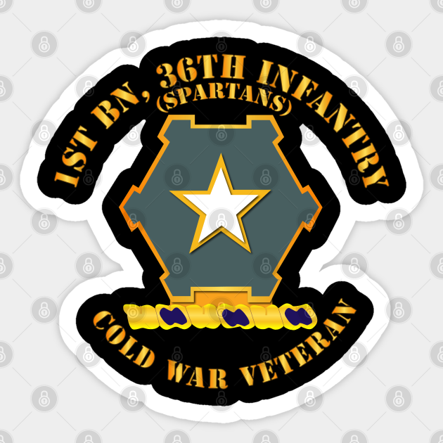 1st Bn 36th Infantry DUI - Spartans - Cold War Vet - Nuclear - Sticker ...