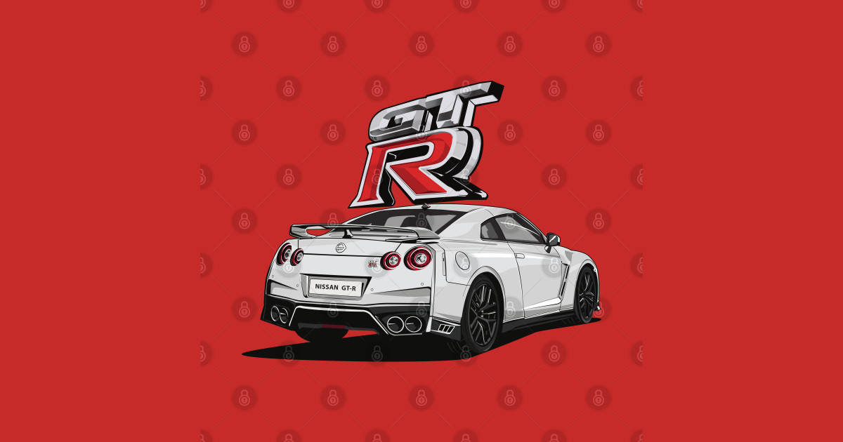 White GT-R - Nissan Gtr - T-Shirt | TeePublic