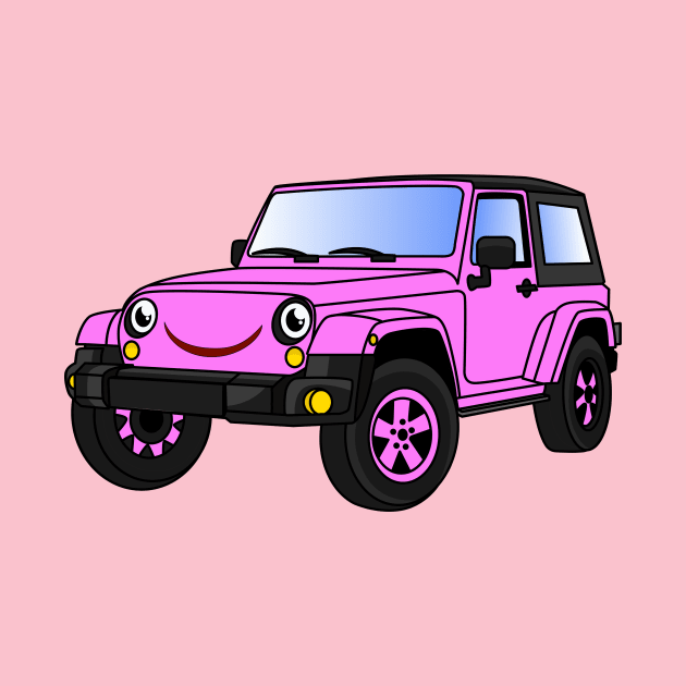 Cute pink car cartoon - Cute Pink Car Cartoon - T-Shirt | TeePublic