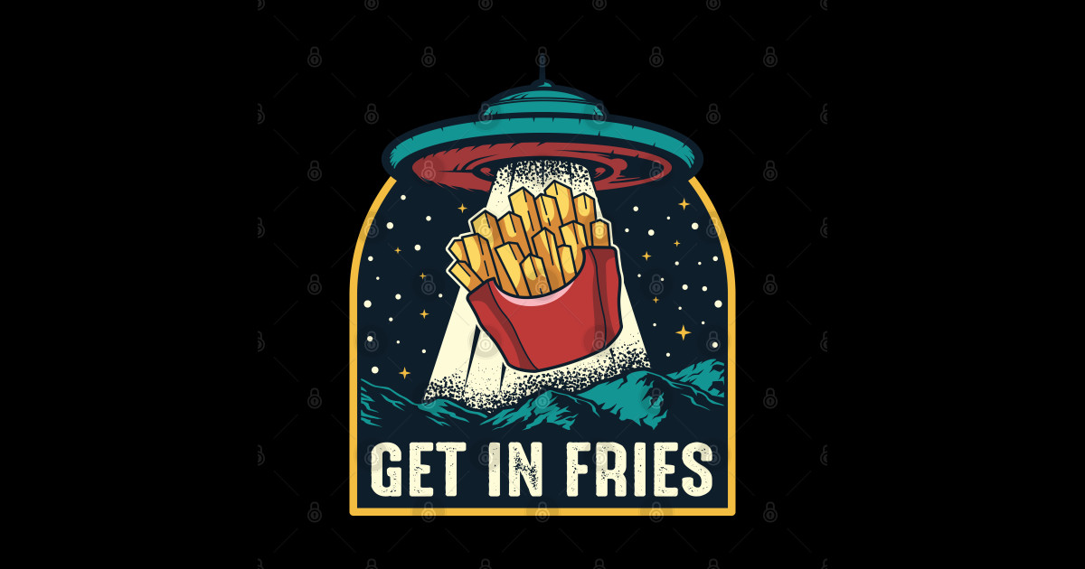 Fries Abduction - Alien Abduction - Sticker | TeePublic