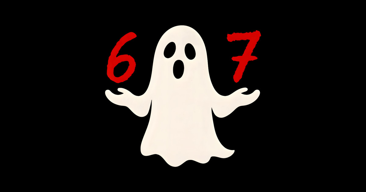Fun Six Seven 6 7 Halloween Ghost - Halloween Ghost Costume - Sticker ...