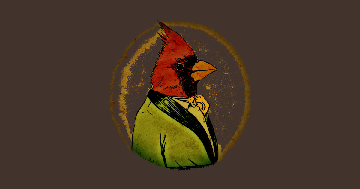 Cardinal In Smoking Jacket - Bird - T-Shirt | TeePublic
