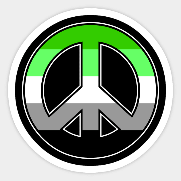 the green aro - Peace - Sticker | TeePublic