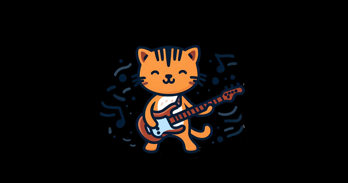 Rockin' Cat - Rock And Roll - Sticker | TeePublic