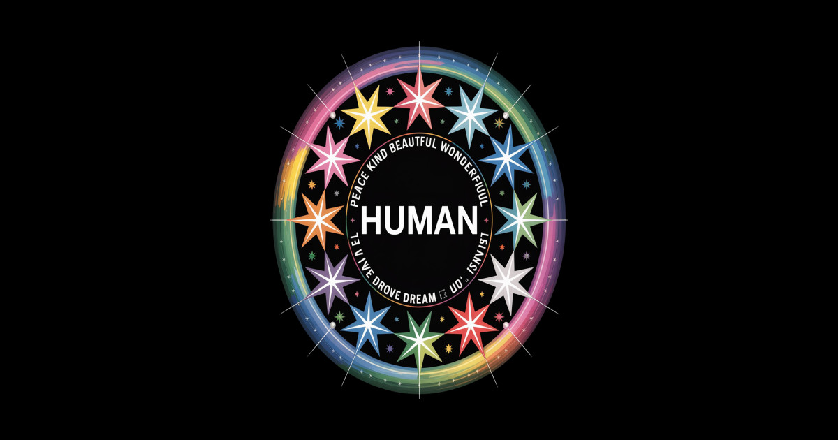 Human Pride- Human LGBTQ Flag - Human Pride Human Lgbtq Flag - Sticker ...