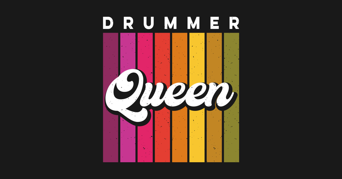 Colorful Music Design Girl Drummer Drumming Drums - Girl Drummer - T ...