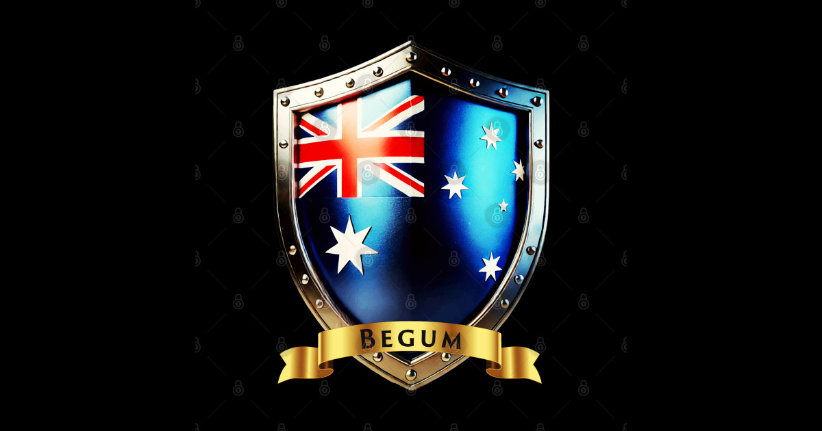 Begum Family Australia Shield. Bold Heritage Emblem - Begum - Magnet ...
