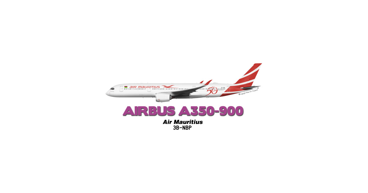 Airbus A350-900 - Air Mauritius - A359 - T-Shirt | TeePublic