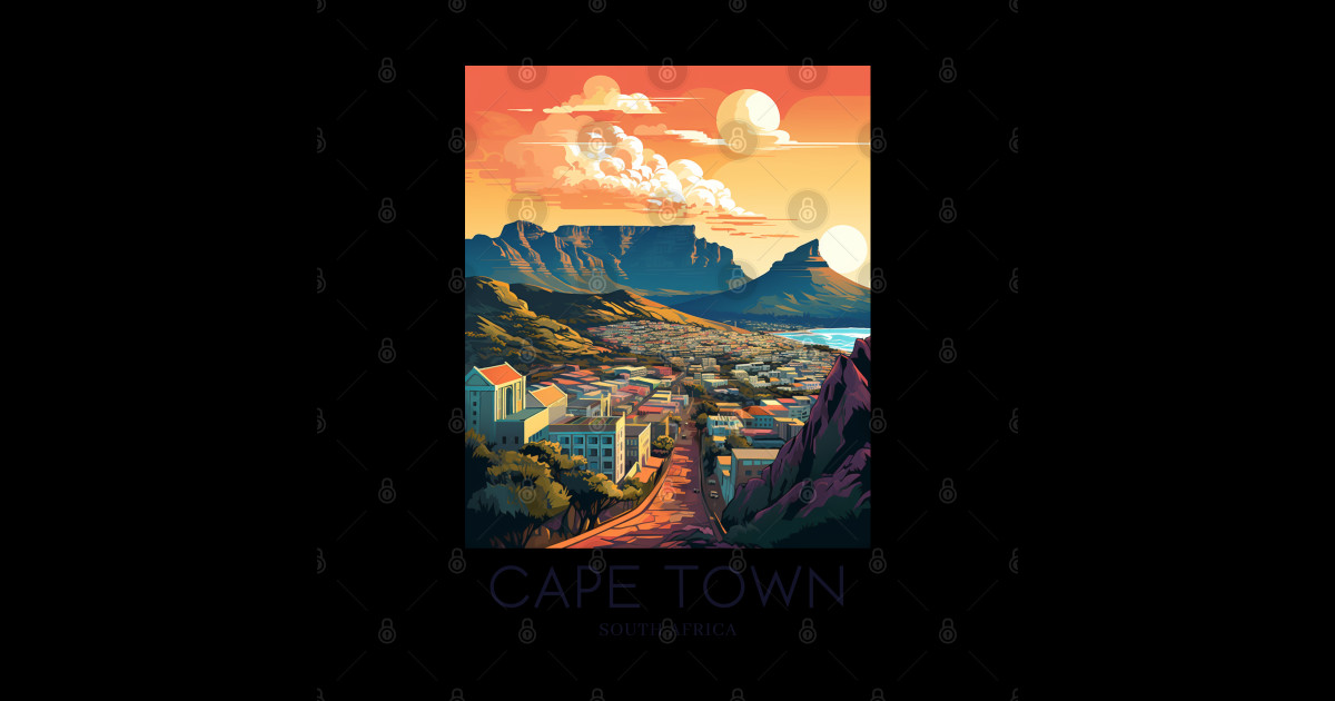 A Pop Art Travel Print of Cape Town - South Africa - Cape Town ...