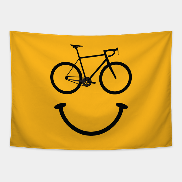 Bicycle Smiley Face - Ride - Tapestry | TeePublic