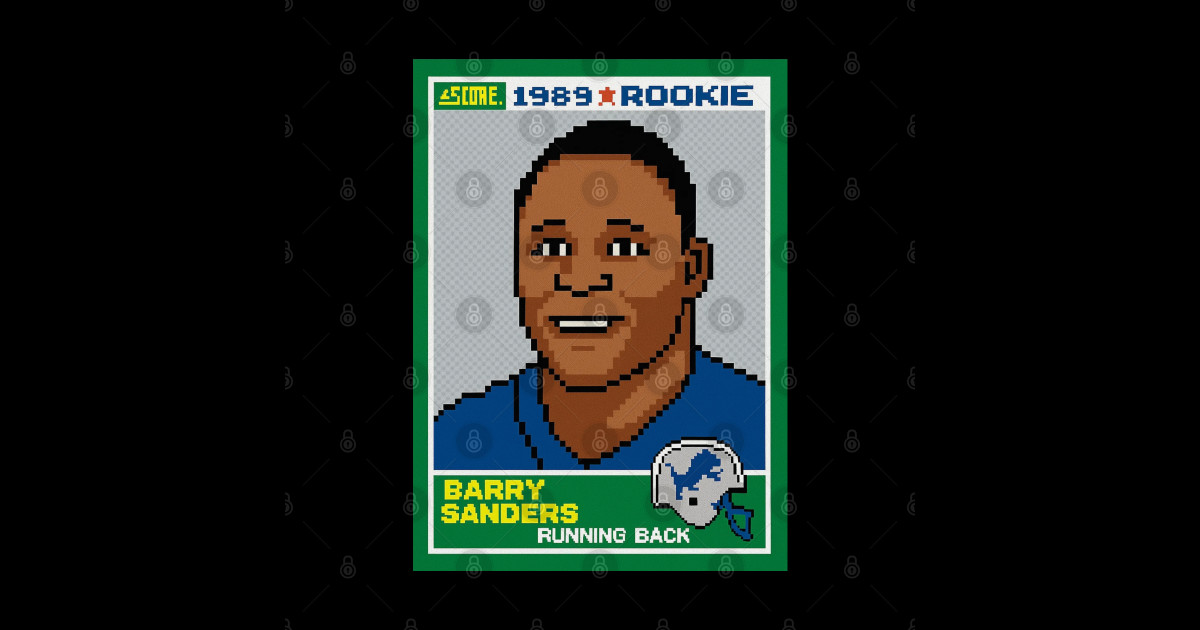 Barry Sanders 1989 Rookie Pixel Card Tribute - Barry Sanders - Sticker ...
