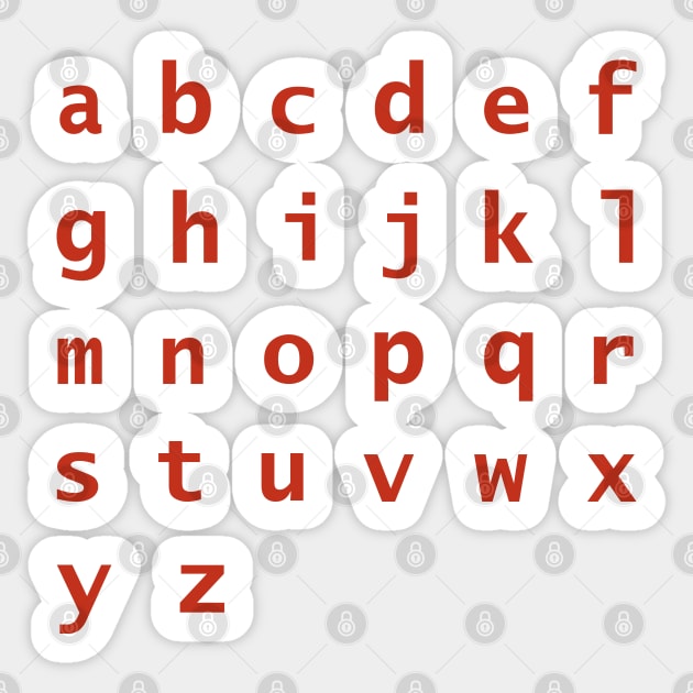 Red Letters Alphabet Typography - Graphic - Sticker | TeePublic