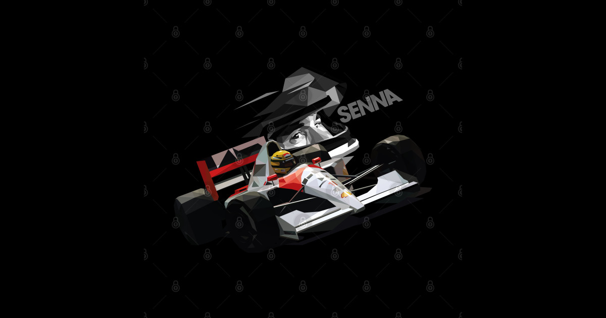 Ayrton Senna Low Poly - Ayrton Senna - Sticker | TeePublic