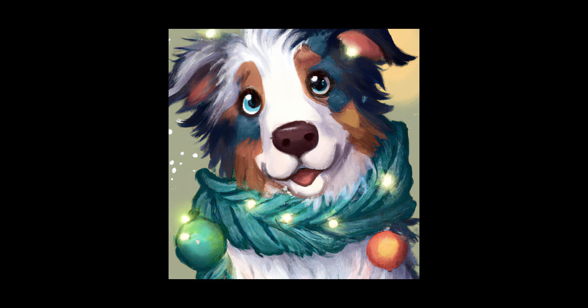 Cute Australian Shepherd Drawing - Cute Australian Shepherd - Posters ...