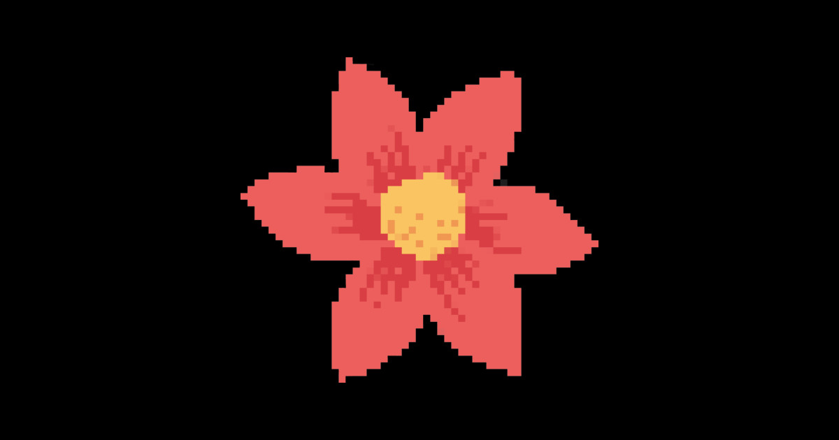 Red Flower Pixel Art - 16bit - Sticker | TeePublic
