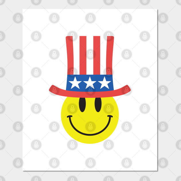 Happy Face Emoji Uncle Sam - Emoji - Posters and Art Prints | TeePublic