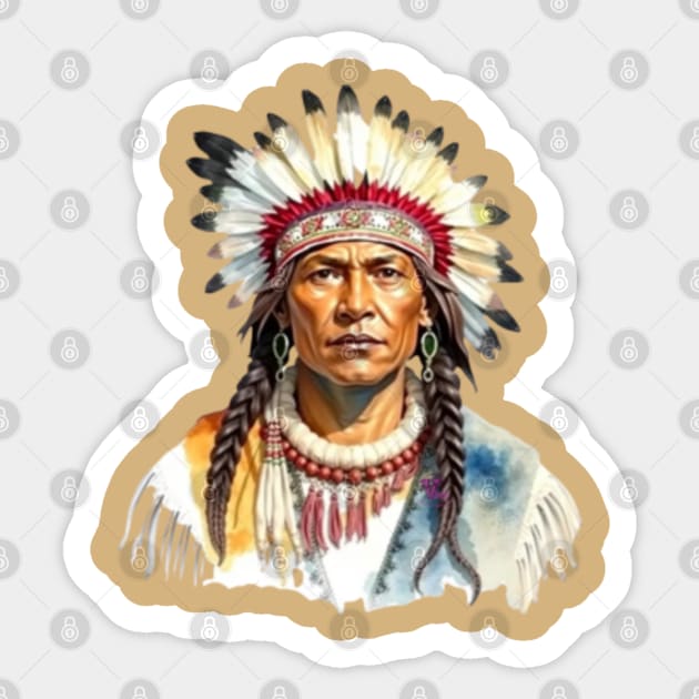 Indian Tribe Portrait - Indigenous - Sticker | TeePublic