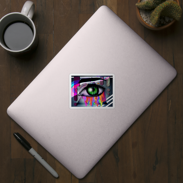 one eye space drip - Eye - Sticker | TeePublic