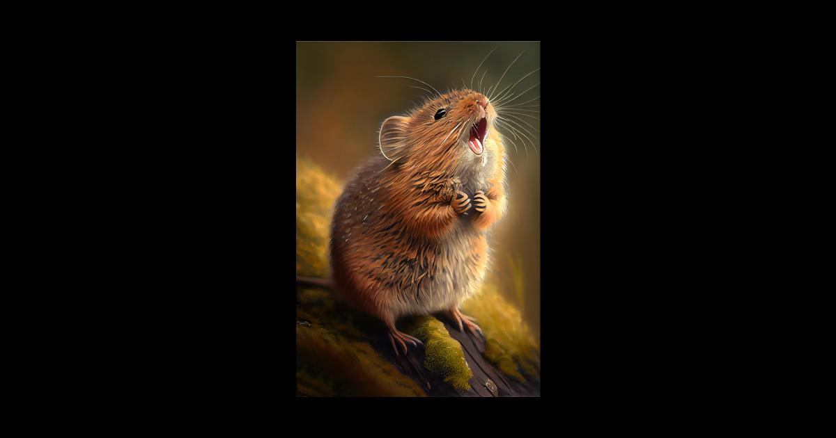 Singing Vole-Oil paint - Vole - Sticker | TeePublic