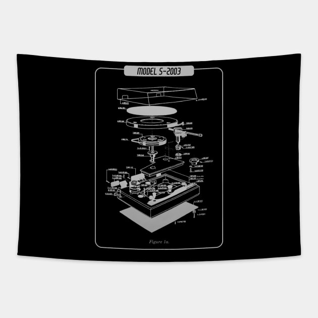 Turntable Exploded View - Vinyl Lover - Tapestry | TeePublic