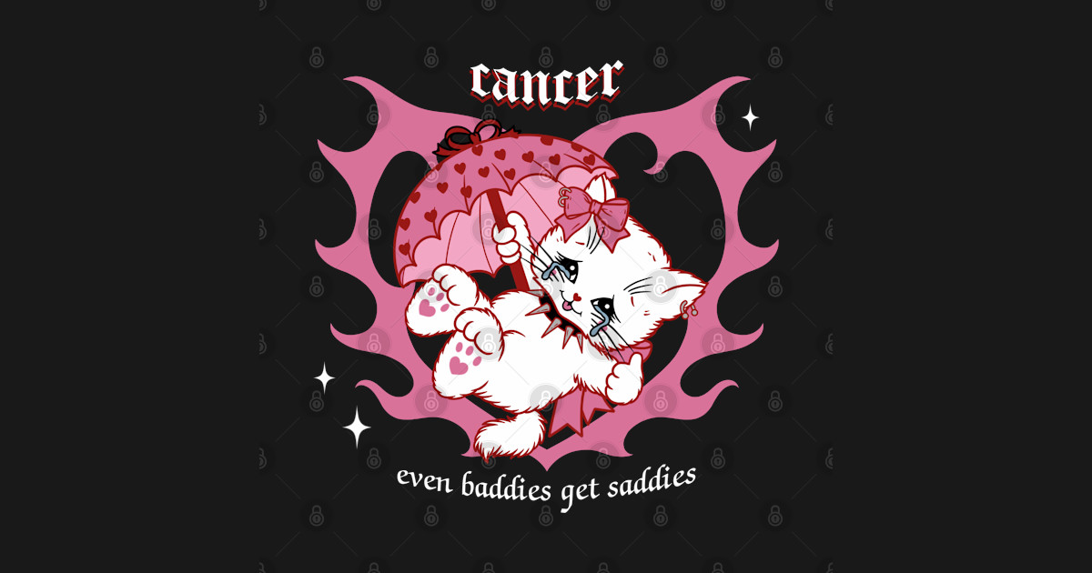 cancer lovecore goth kitty - Cancer Zodiac Sign - T-Shirt | TeePublic