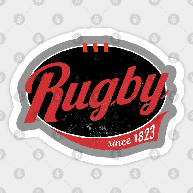 Cool rugby logo distressed - Rugby Logo Design - Sticker | TeePublic