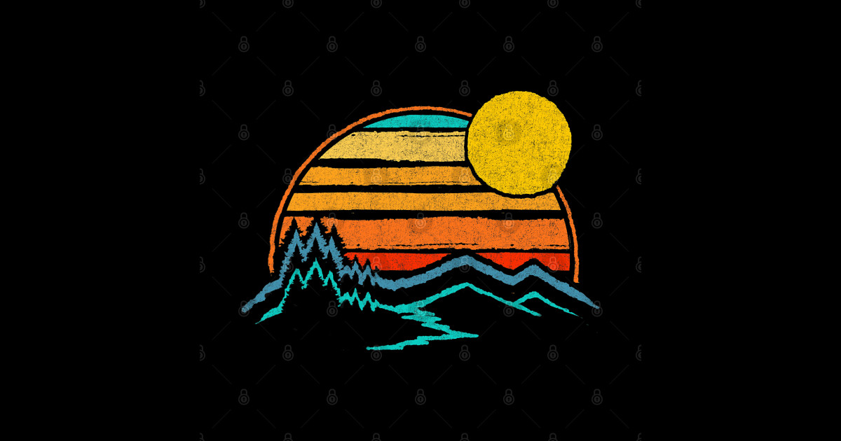 Outdoor Sunset Mountains Color Fade Graphic - Outdoor Sunset Mountains ...