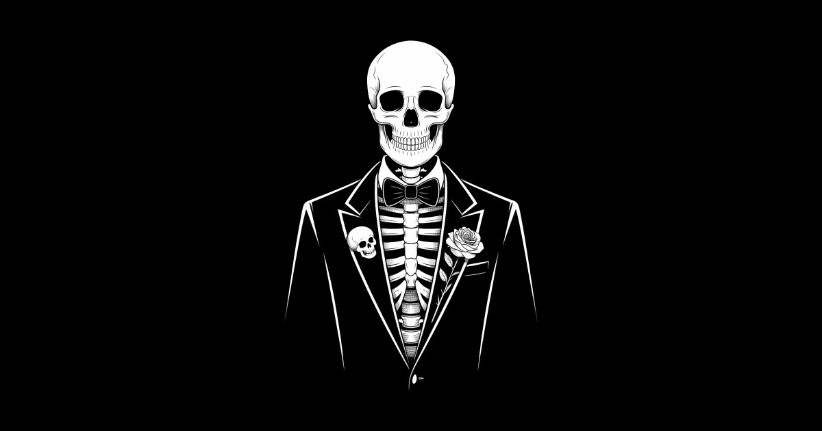Halloween Skeleton Tuxedo - Halloween Skeleton Tuxedo - Sticker | TeePublic