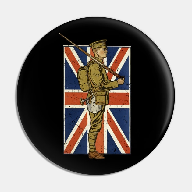 Vintage British Soldier - British Army - Pin | TeePublic