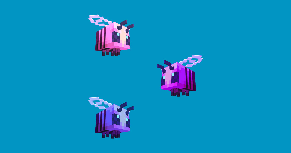 Bisexual Pride Minecraft Bees Trio - Minecraft - T-Shirt | TeePublic