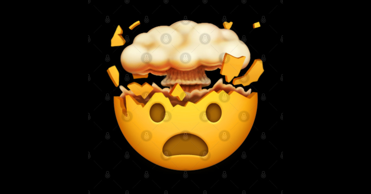 Exploding Head Emoticon - Exploding Head - Sticker | TeePublic