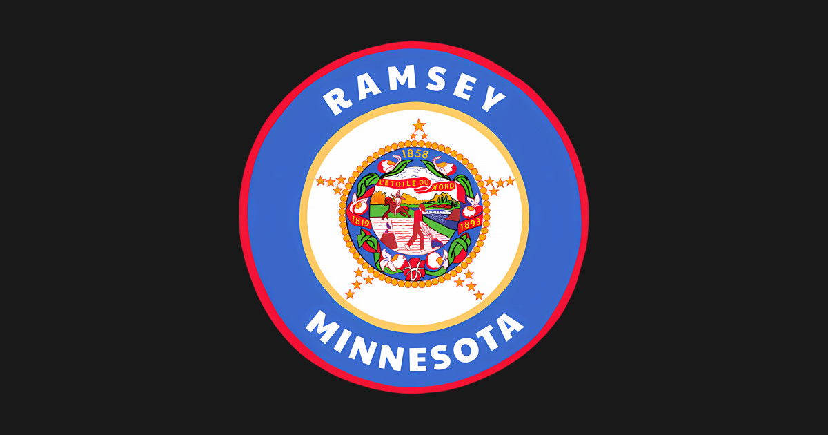 Ramsey Minnesota Flag State Badge Roundlet MN Pride - Ramsey - T-Shirt ...