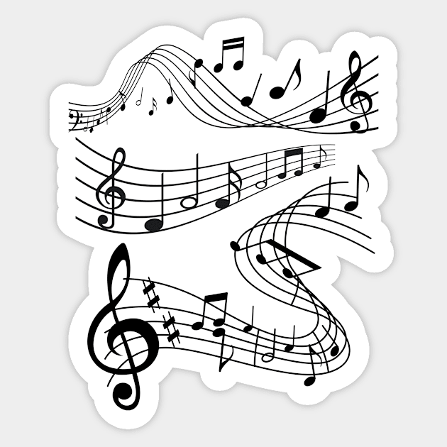 Musical Notes Pattern Design - Music Notes - Sticker | TeePublic