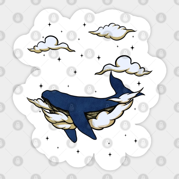 Flying Whales - Whales - Sticker | TeePublic